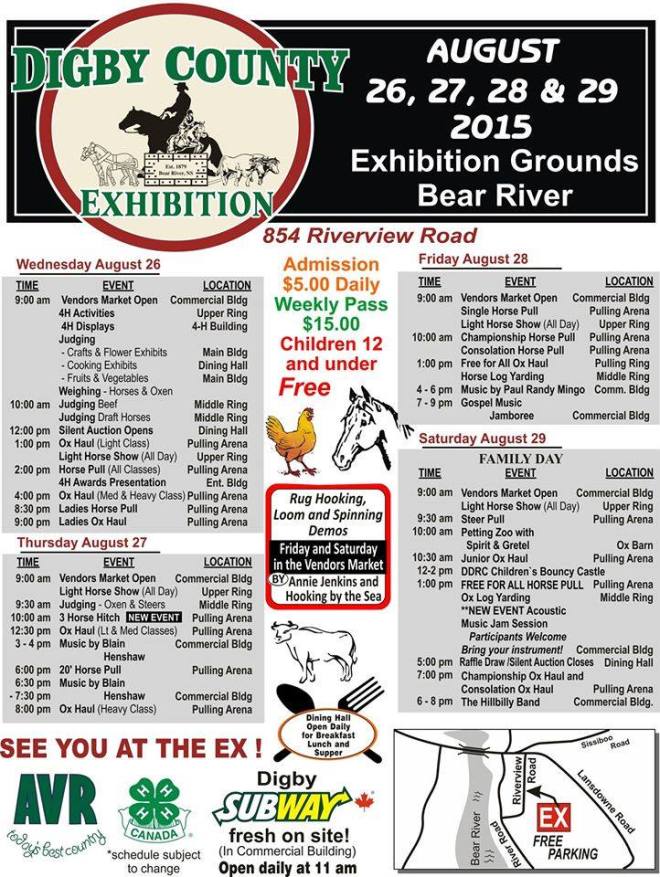 Digby County Exhibition starts today! – BEAR RIVER ARTS & ACTION
