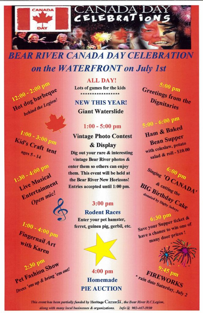Bear River Canada Day – July 1, 2016 – BEAR RIVER ARTS & ACTION