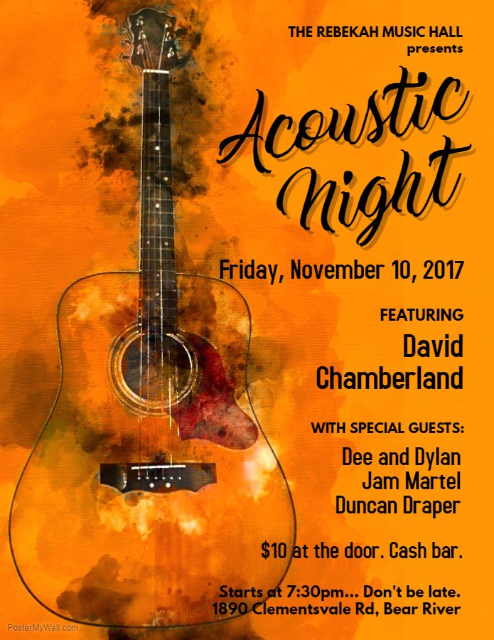 Acoustic Night – David Chamberland and Friends – Nov 10, 2017 – BEAR ...